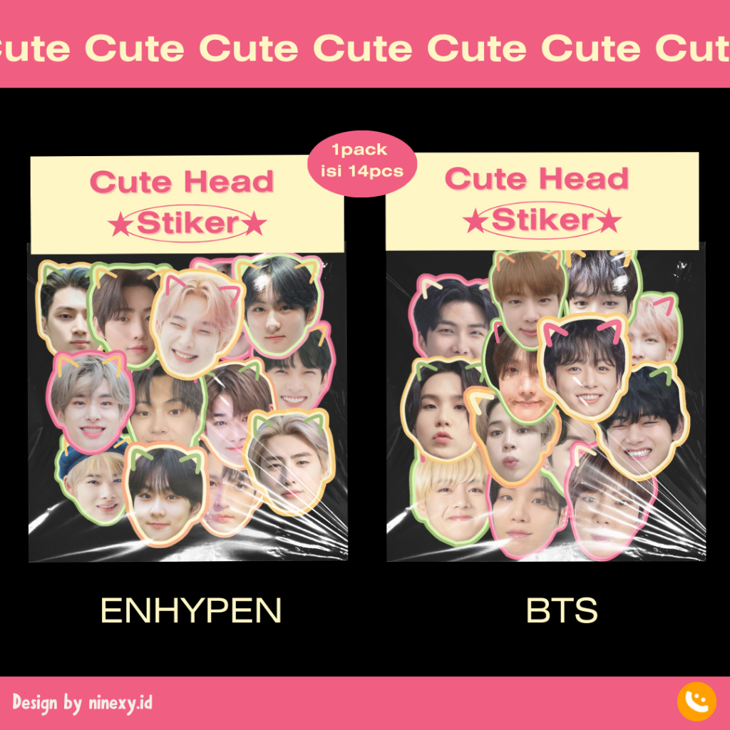 Cute kpop bts enhypen head Sticker rm jin suga jhope jimin taehyung ...