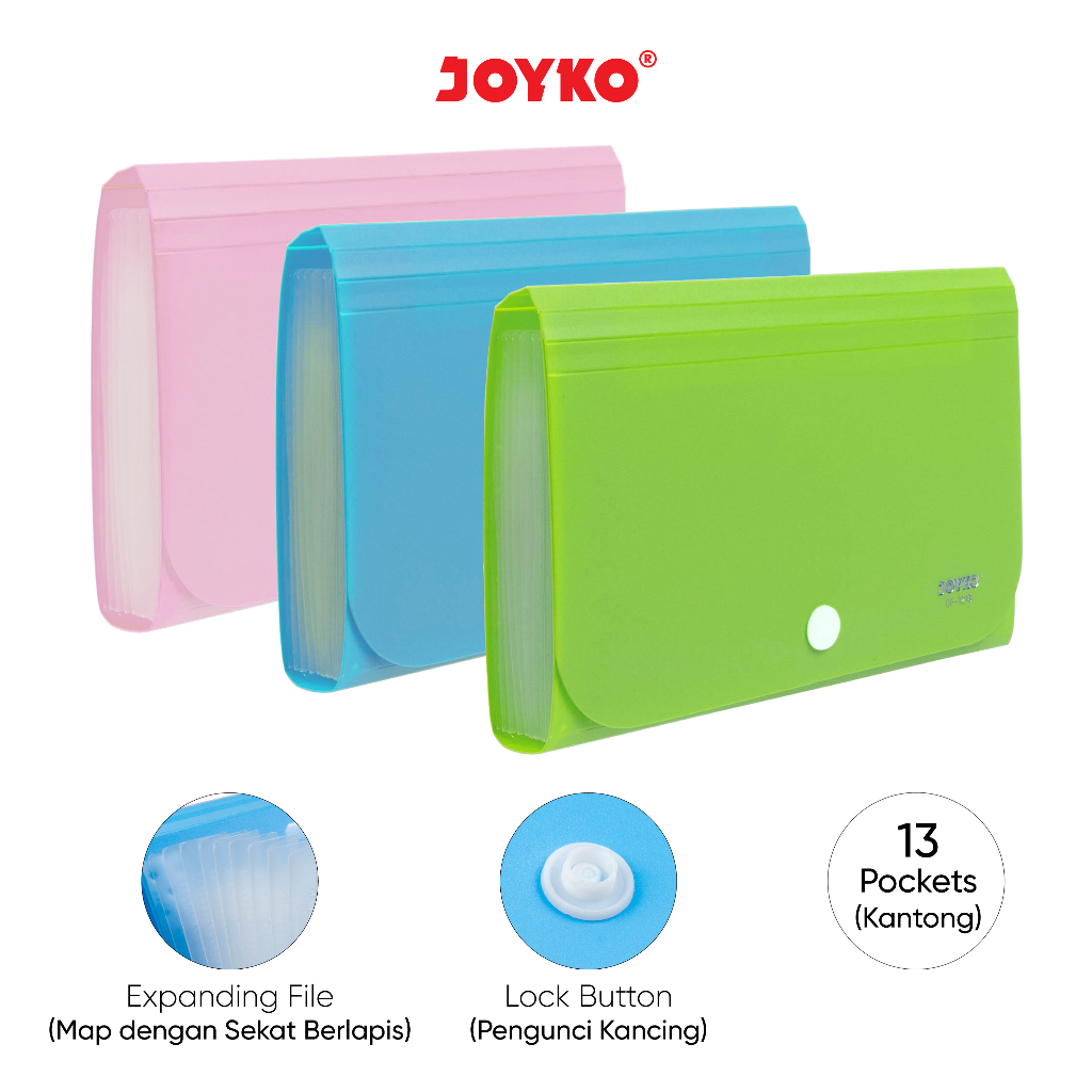Expanding File Harmonica Folder Joyko EF-1218 Giro 13 Pocket | Shopee ...