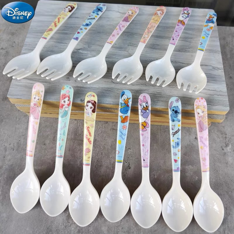 ORIGINAL DISNEY CHILDREN'S EATING SPOON AND FORK/ Donald Daisy Stitch ...