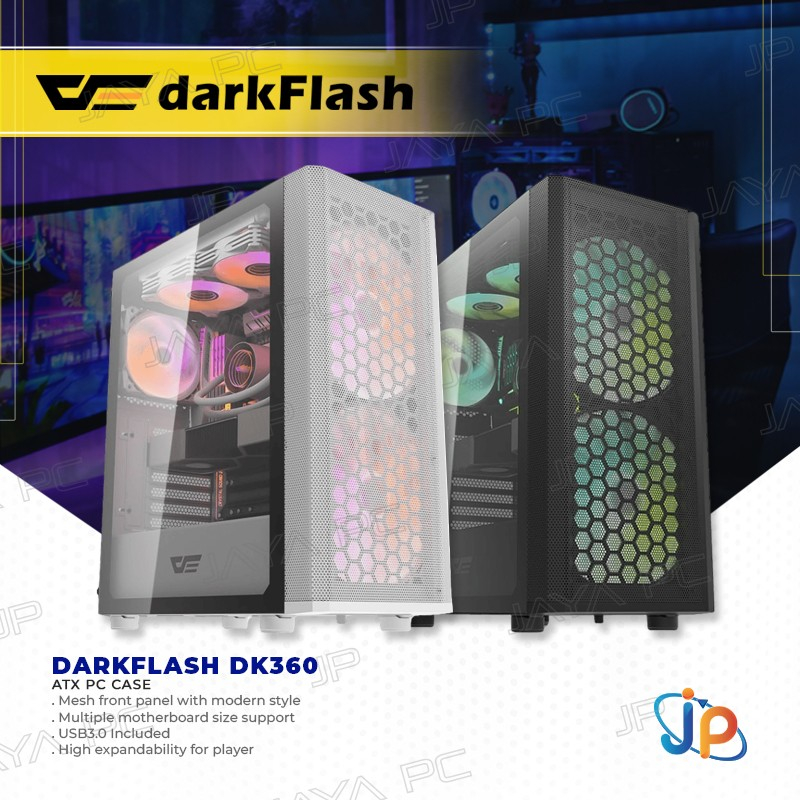 Darkflash DK360 ATX PC CPU Case - Tempered Glass Casing | Shopee Malaysia