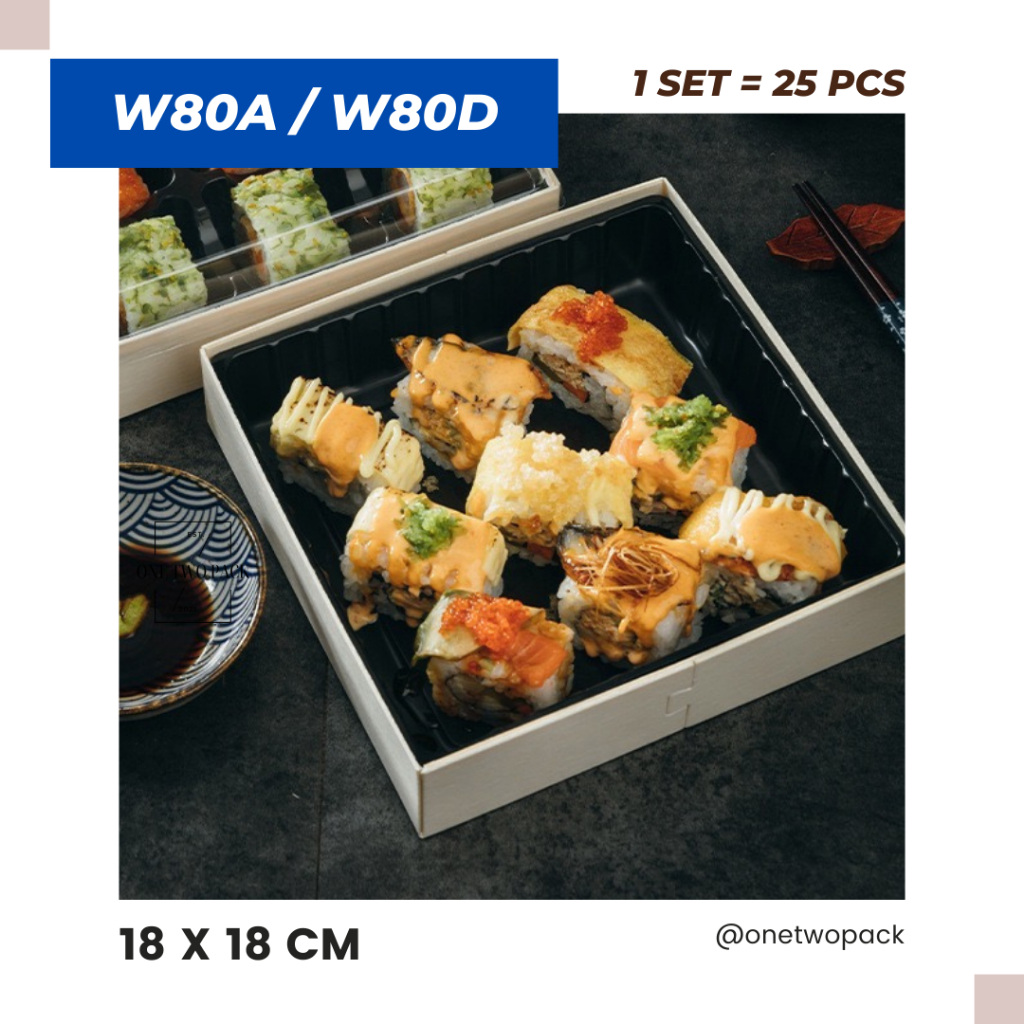 KAYU [25 Pcs] Wooden Cake Box 18x18 PP Lid With Tray Wooden Hampers Box ...