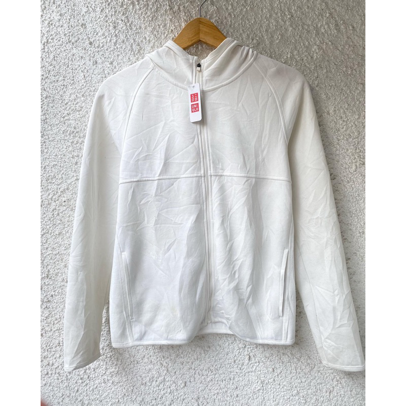 PUTIH Uniqlo White DRY FIT HOODIE Jacket | Shopee Malaysia