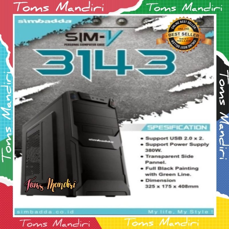 Simbadda Sim V-3143 Casing + Psu 380 Watt | Shopee Malaysia