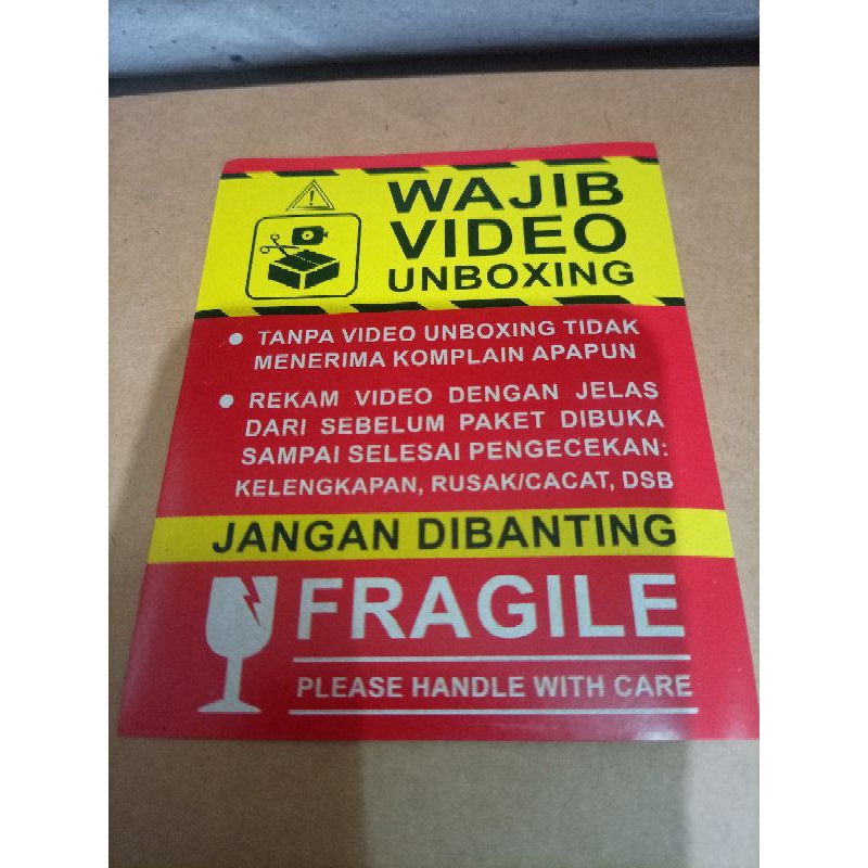 Mandatory VIDEO UNBOXING stickers and fragile stickers 10X8cm 1pack ...