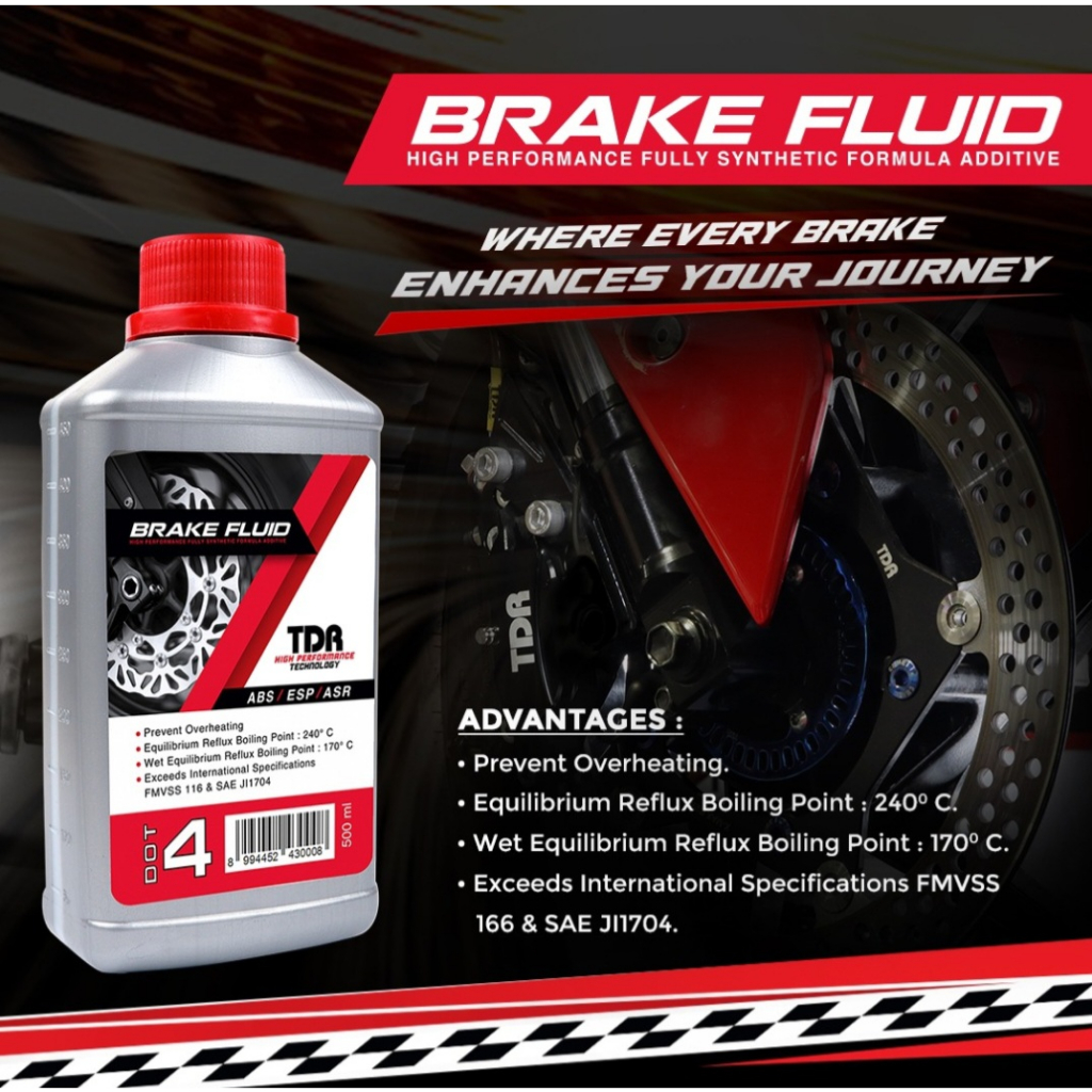 Tdr BRAKE OIL / TDR SYNTHETIC DOT 4 BRAKE FLUID - 240C / 464F 500 ML ...