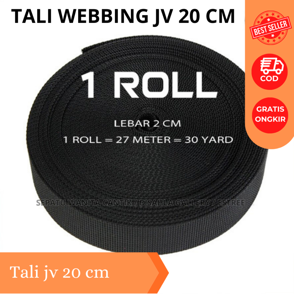 HITAM Webbing Rope 2cm, 2.5cm 3,8cm Thick Tabular Hammock Nylon Bag ...