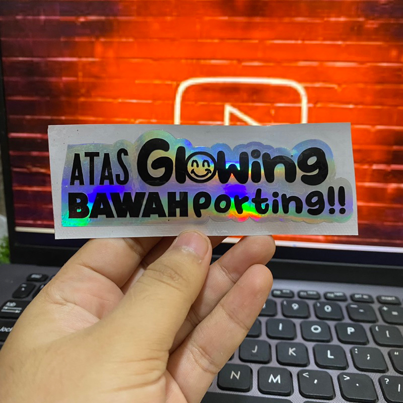 Sticker cutting viral Words Top glowing Bottom Ported sticker cutting ...