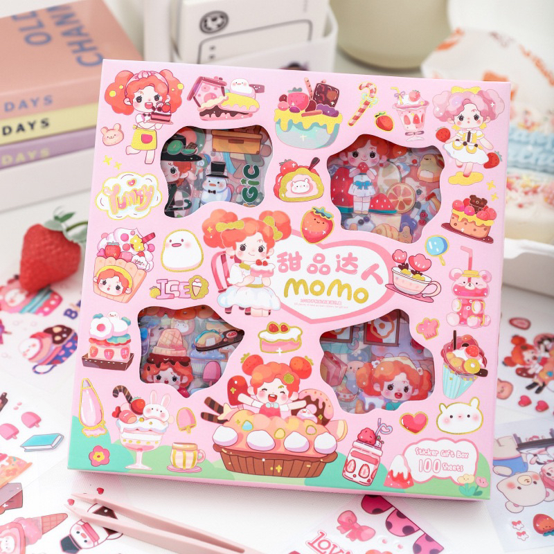 Sticker 100 Sheets Momo New motif Sticker Waterproof-DIY Sticker ...