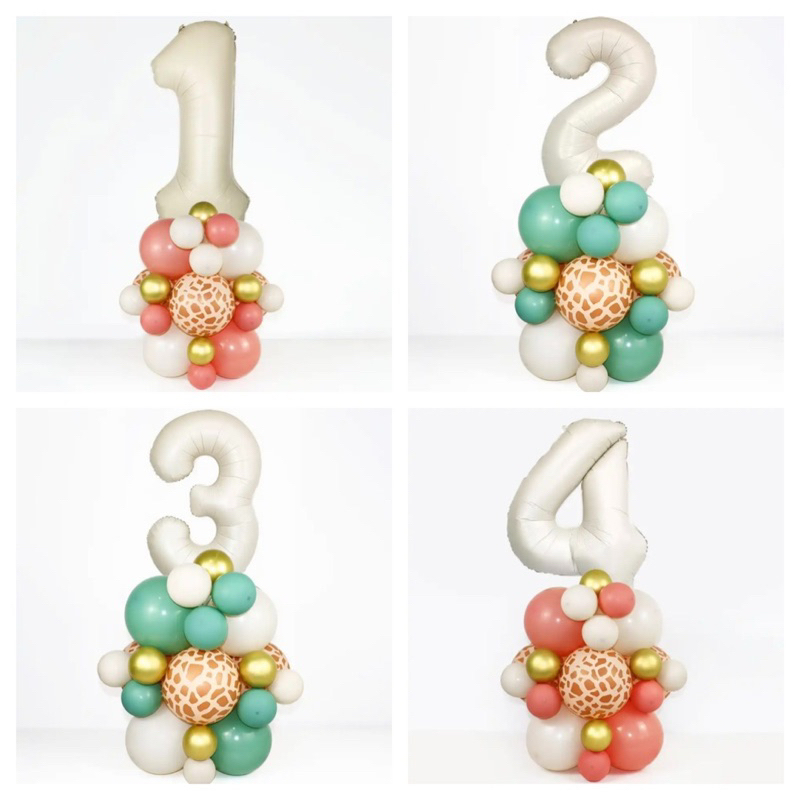 Cream NUMBER BALLOON STAND PACKAGE 80cm | Shopee Malaysia