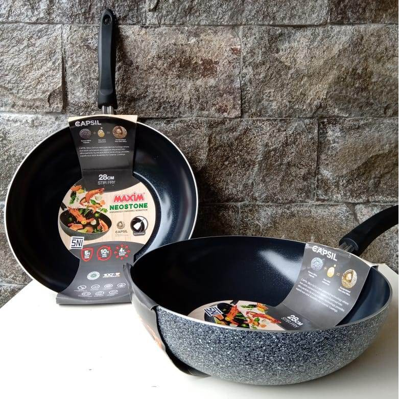 Maxim Neostone Deep Wok Stir Fry 28cm Anti-Scratch Ceramic Wok/ - 28 Cm ...