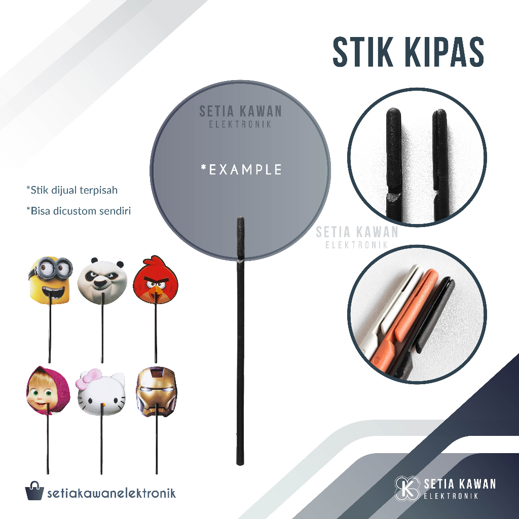 Character Motif Plastic Hand Fan Handle Stick / Hand Fan Stick ...