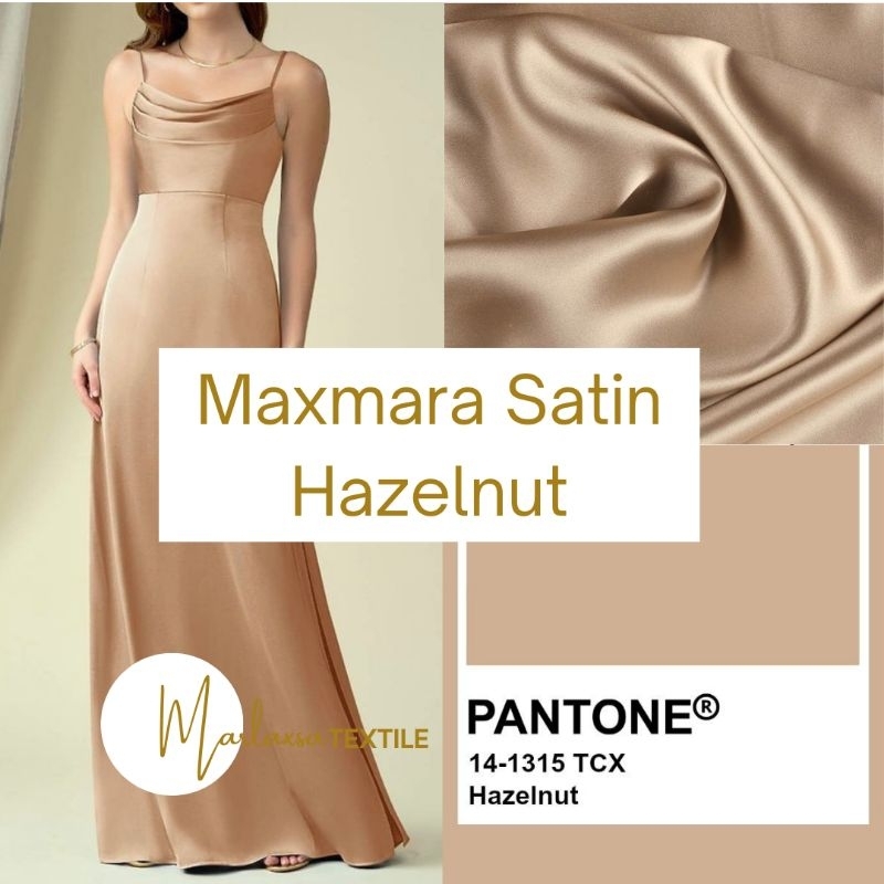 Pure SILKY SATIN MXM FABRIC | Hazelnut | Shopee Malaysia