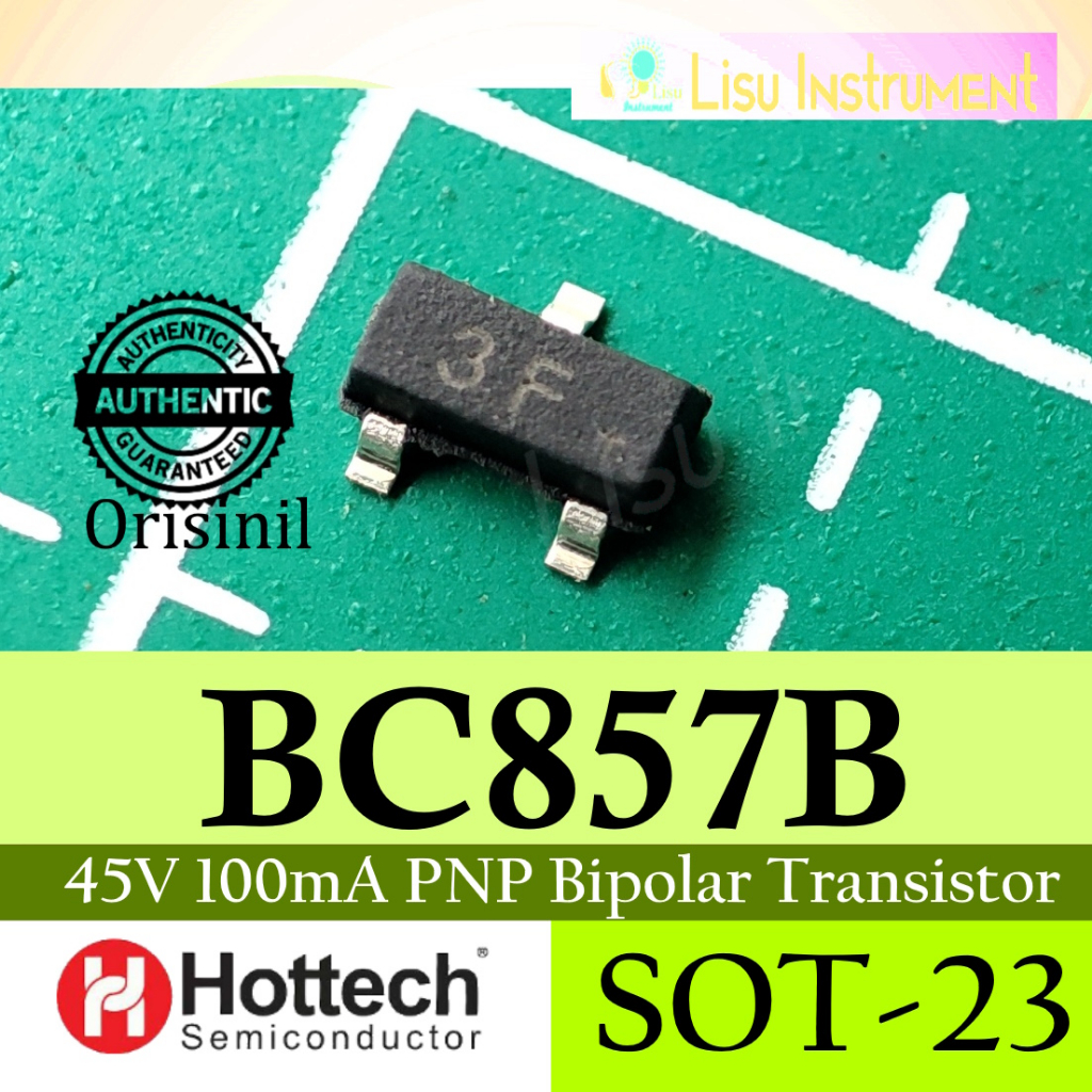 Bc857b 45V 100mA PNP Bipolar Transistor BC857 3F SOT-23 Hottech ORIGINAL | Shopee Malaysia