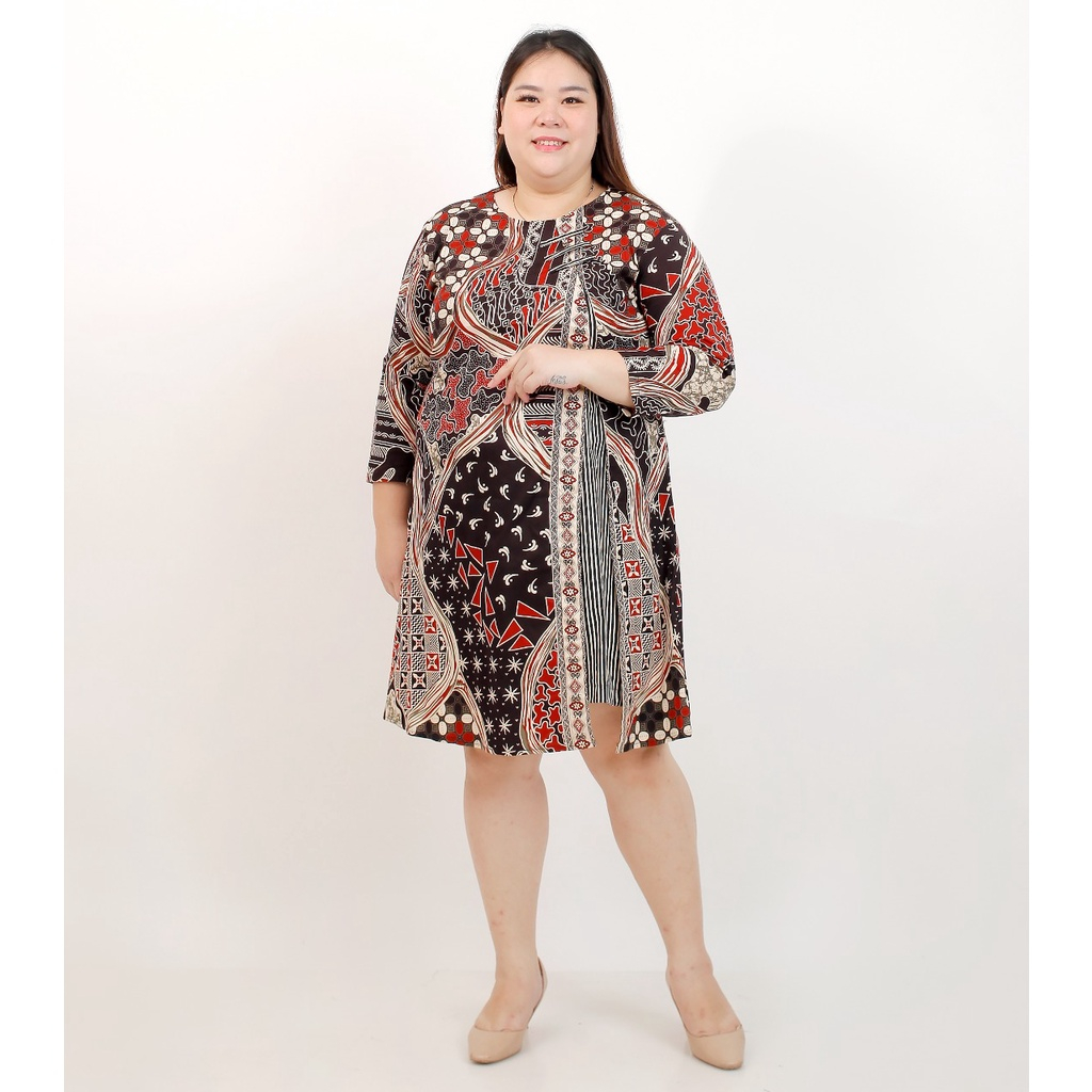Batik DRESS Women JUMBO BIG SIZE 493 Office Work PARTY Maternity DRESS ...