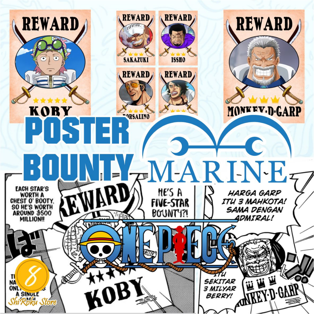 Wanted Navy Bounty Marine AL Poster / Cross Guild One Piece Free Poster ...