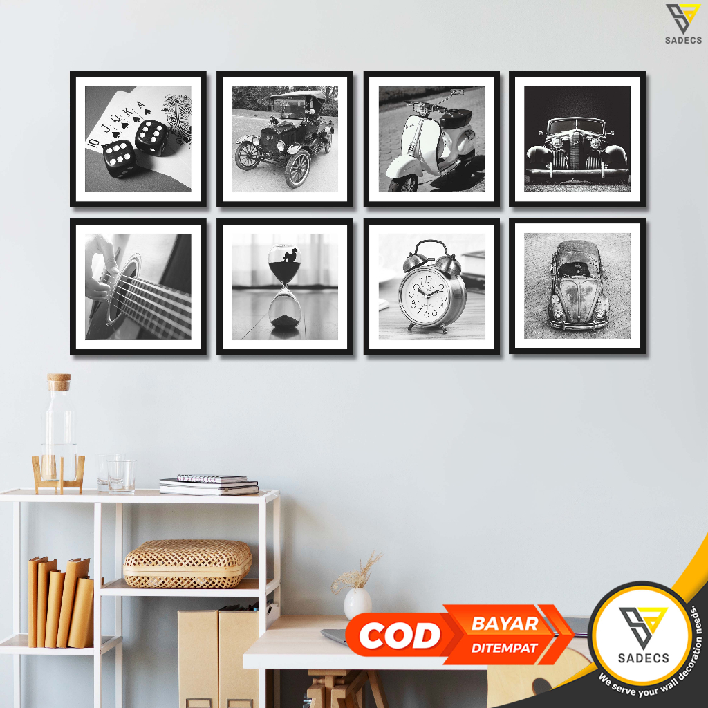KAYU HIASAN DINDING Sadecs - Canvas Wooden Poster/RETRO/Wall Display ...