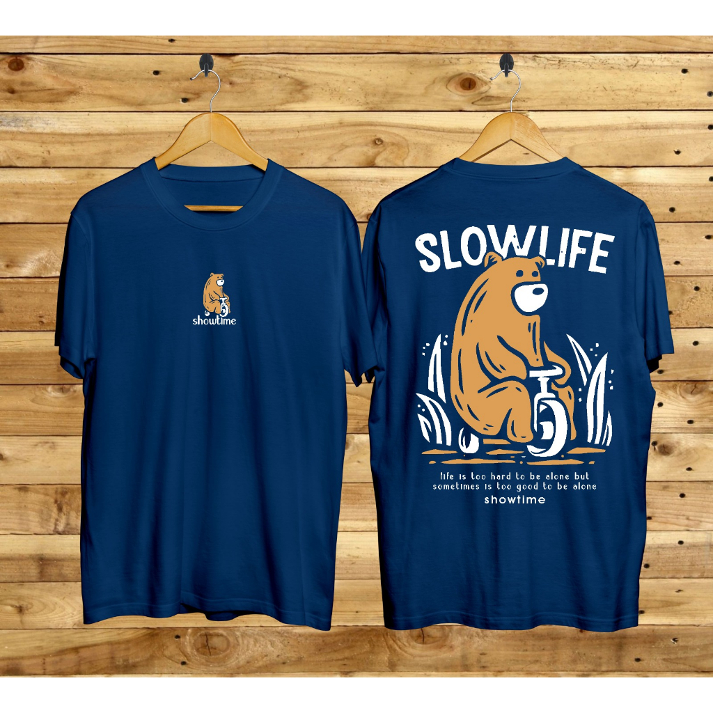Kasking KAOS DISTRO SLOW LIFE NAVY / KAOS T-SHIRT / VIRAL KAOS / OBLONG ...