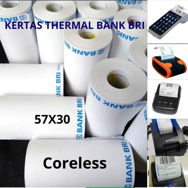 BRI BANK LOGO EDC Thermal Receipt Paper 58X30 57X30 58mm for EDC ...