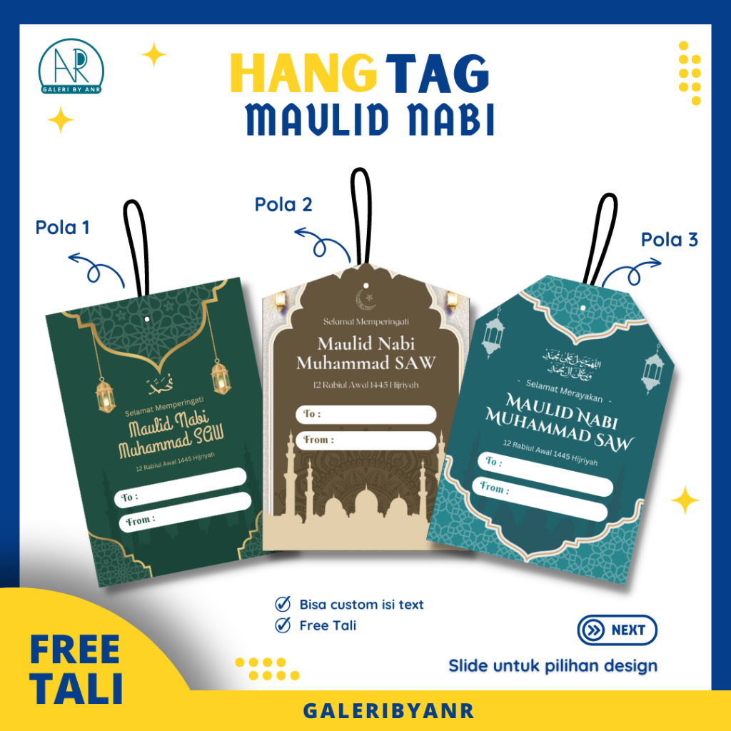 D18 Hangtag Prophet muhammad custom | Hang tag Commemorating nabi ...