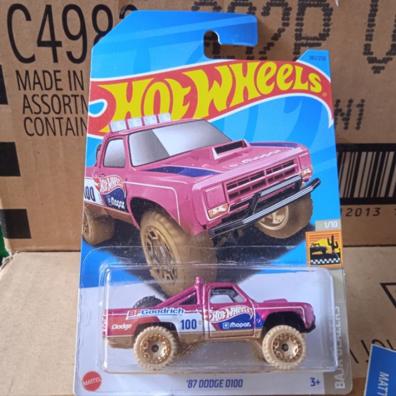 Hot wheels hotwheels 87 Dodge D100 pink off road pick up pickup ...