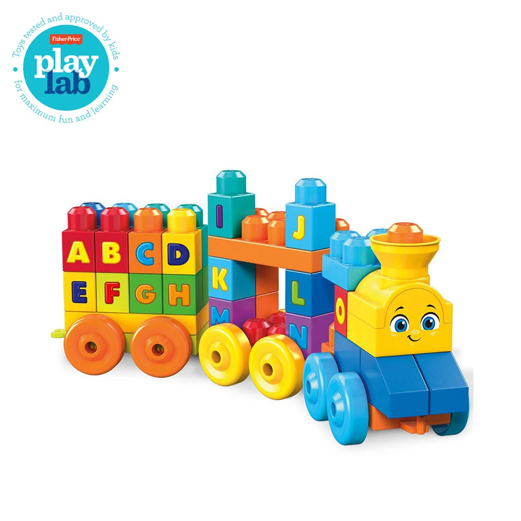 Mega Bloks ABC Musical Train Building Set (50 pieces) - Children's ...