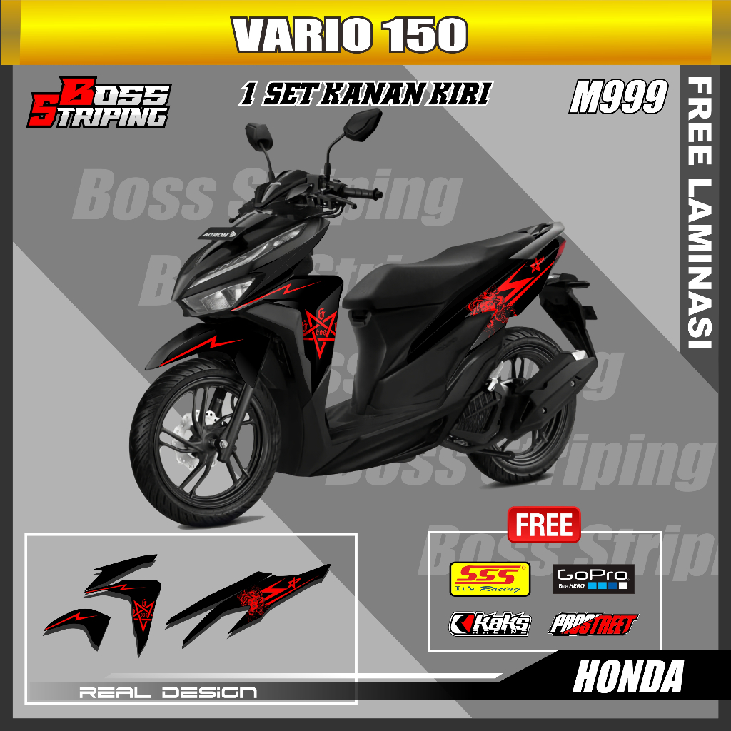 Striping Sticker ALL NEW Honda Vario 150/125 CBS ISS (M999) 2018 2019 ...