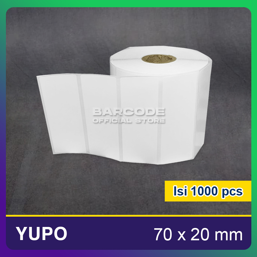 Yupo Barcode Sticker Label Paper 70 x 20 / 70x20 / 70x20mm 1 Line ...