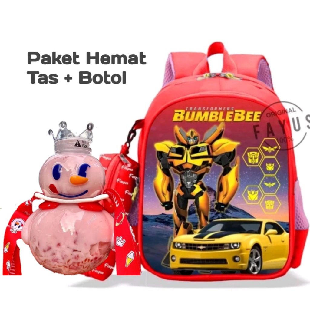 Bumblebee Backpack Savings Package+viral Mixue Bottle Kindergarten SD Boys Bag | Shopee Malaysia