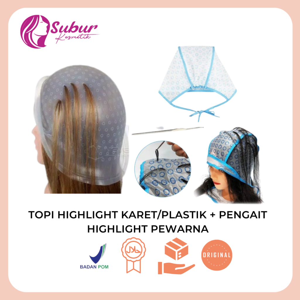 Rubber/plastic highlight cap + dye highlight hook | Shopee Malaysia