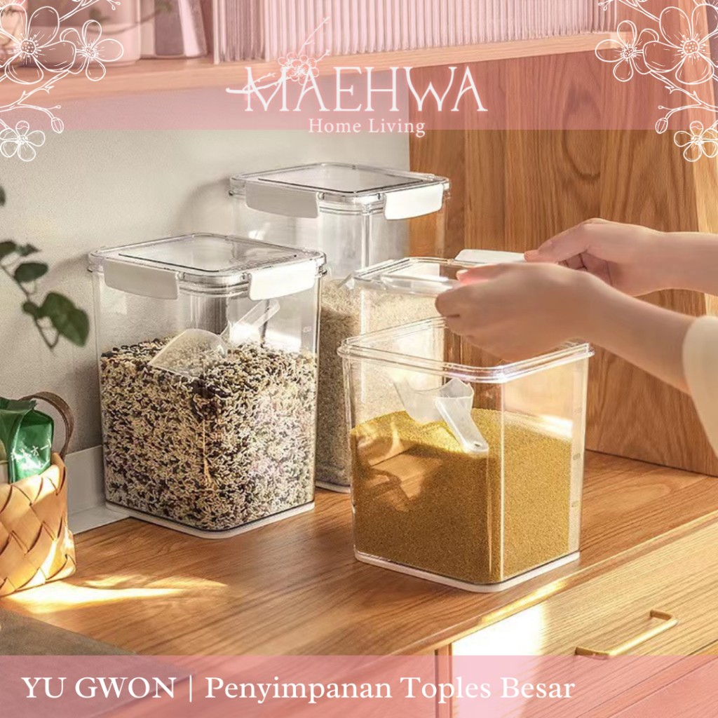 [MAEHWA]YU Gwon Multipurpose Clear Jar Sugar Tight Container Tea Coffee ...