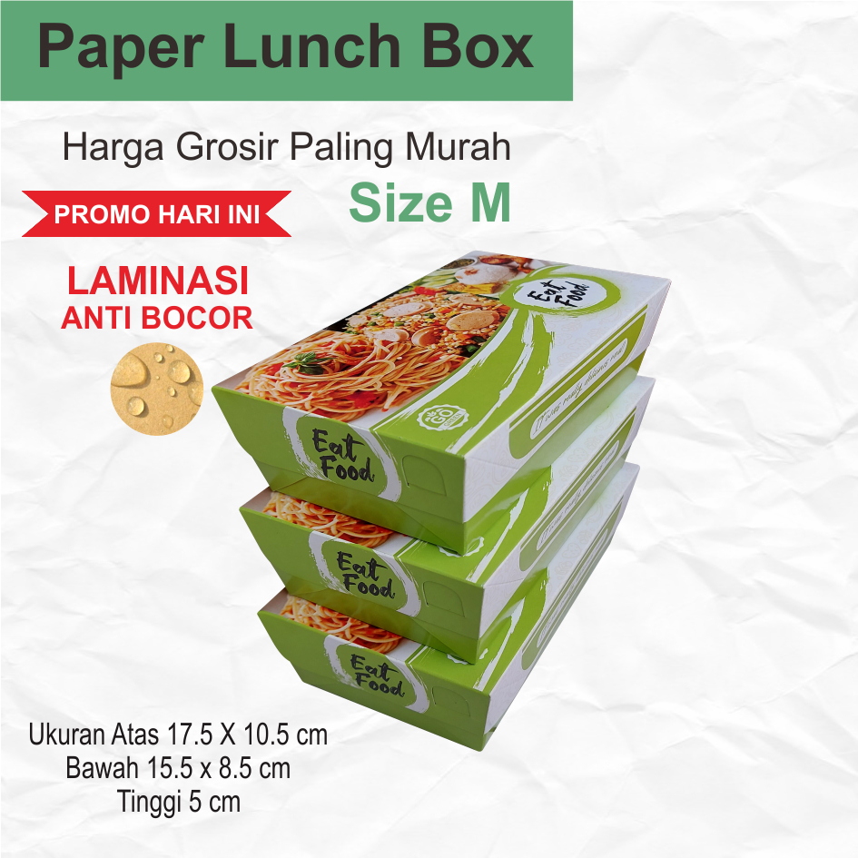 HIJAU Green Lunch box /paperlunchbox/lunchbox/Food box/Fried Chicken ...