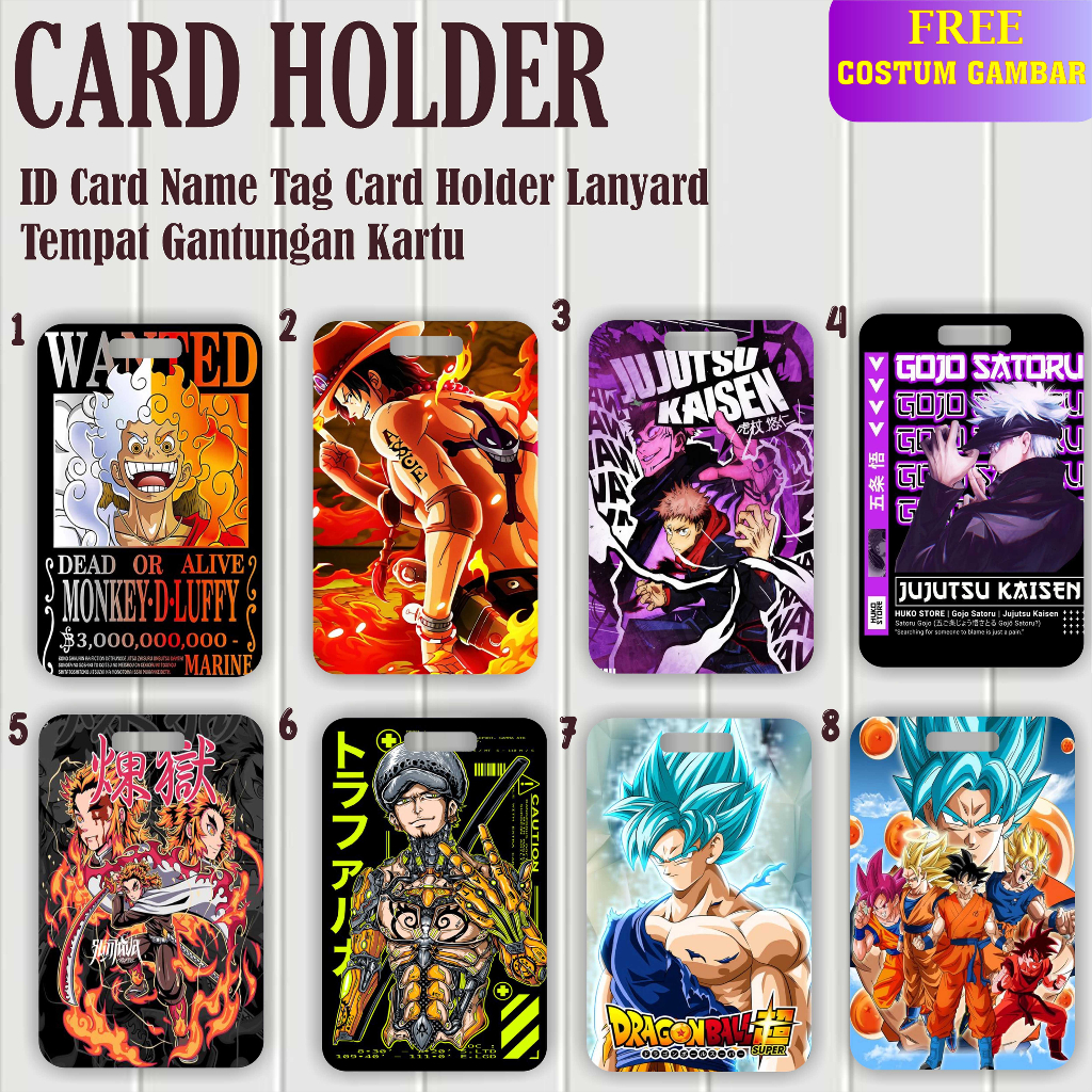 Lanyard CARD HOLDER Name Tag Name Tag Motif Anime Brizzi Flazz MRT CARD ...