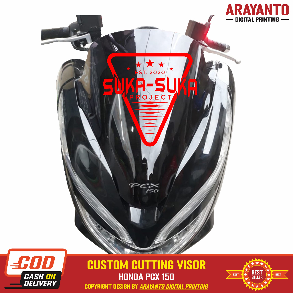 Custom Sticker List Cutting Visor Honda PCX 150 Design Variations ...