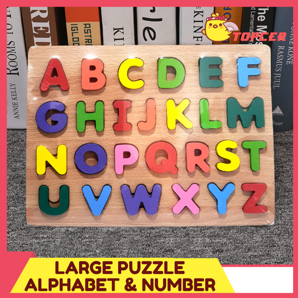KAYU Wooden PUZZLE Alphabet Letters - Colorful Numbers Number 1-20 ...