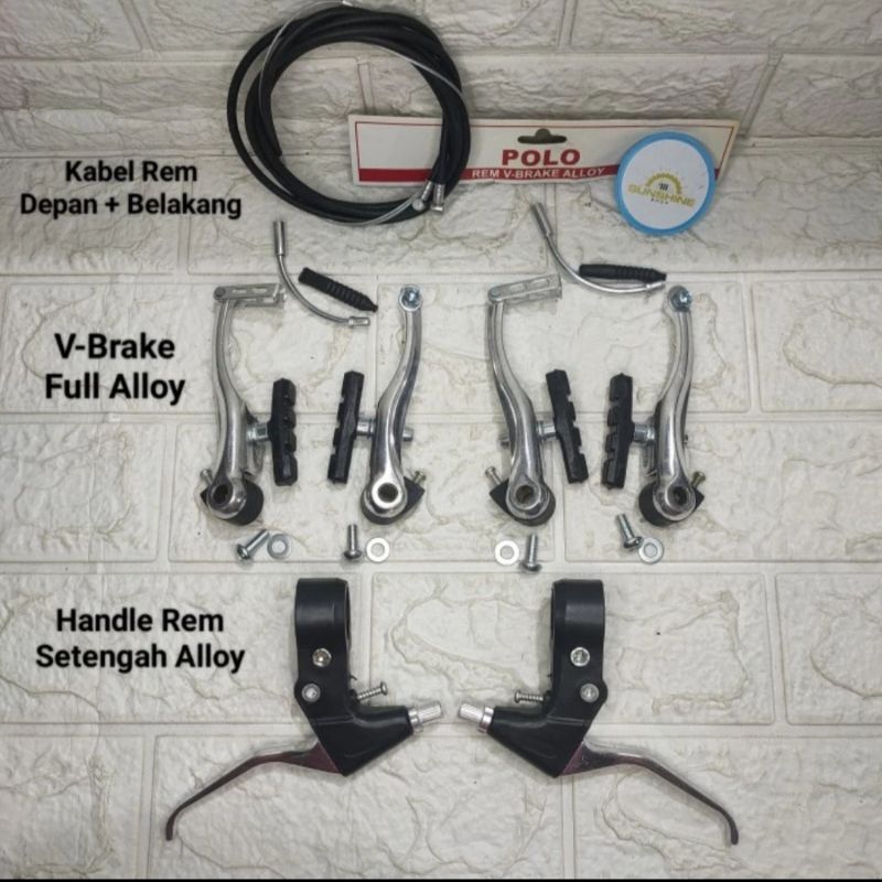 V brake Alloy Full Set POLO Lever V-brake Silver MTB BMX Bike | Shopee ...