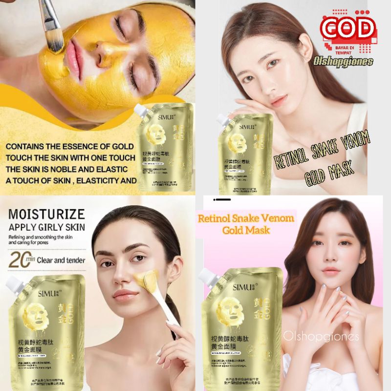 Simu Retinol Snake Venom 100gr Gold Mask Cream Gold Mask Peel Face ...