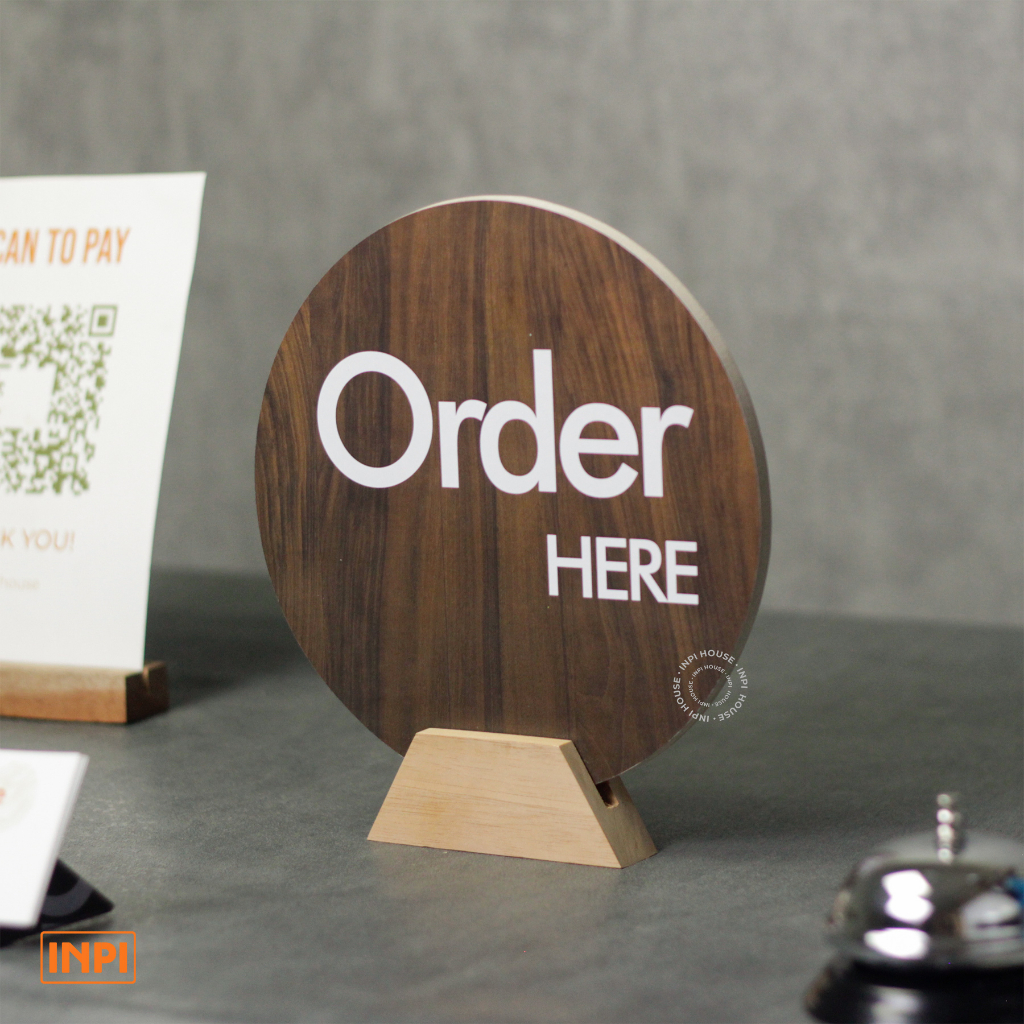 Cashier Order here Sign - Cashier Sign - Black and White | Shopee Malaysia