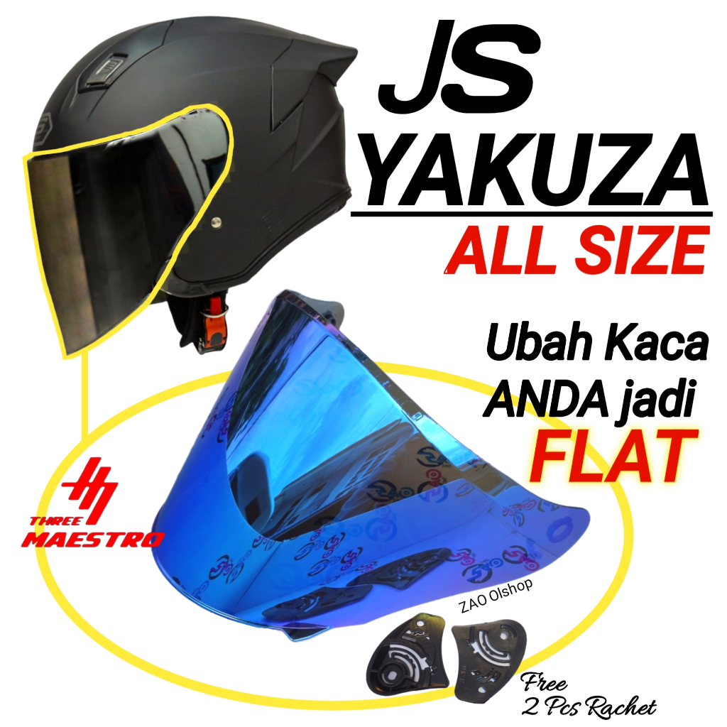 Glass Helmet JS YAKUZA Visor Helmet FLAT venom open Handsome TM2 jitsu ...