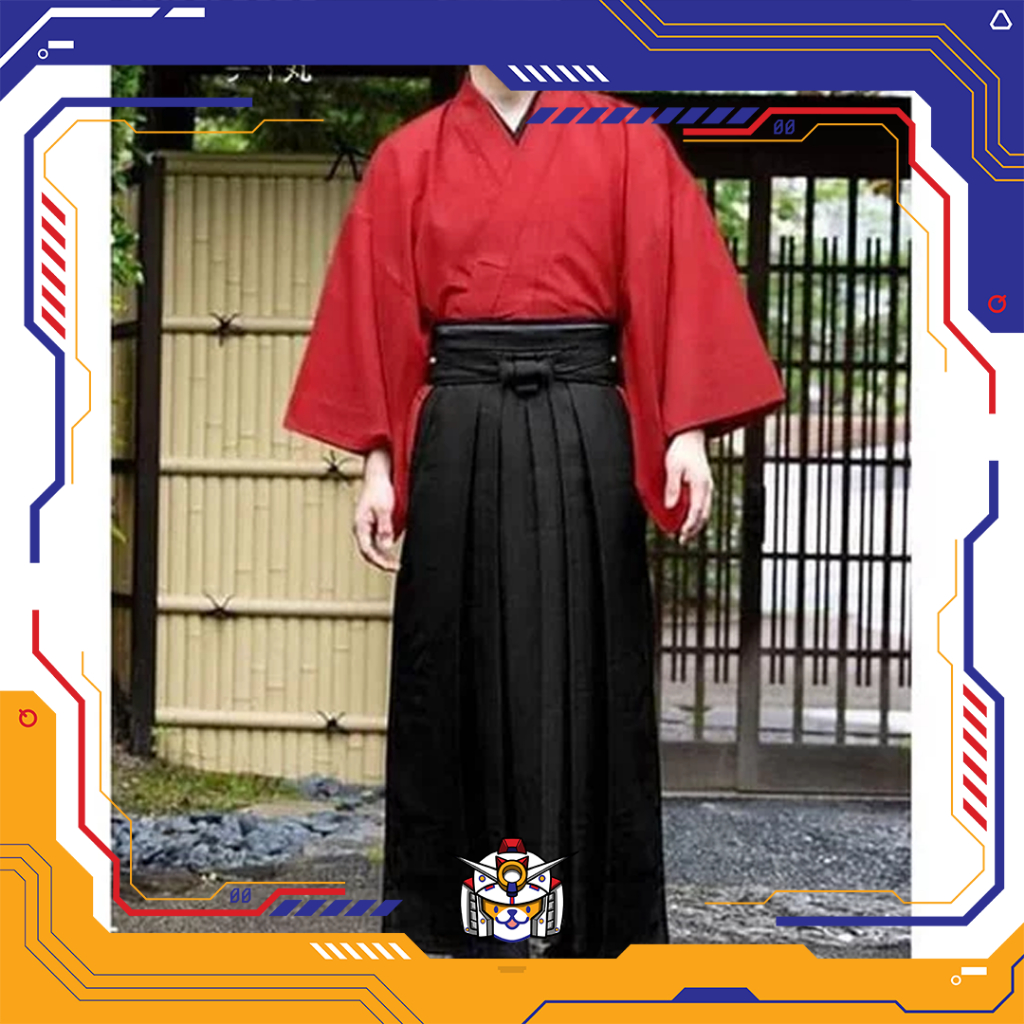 MERAH HITAM [QTakasi]YUKATA Hakama Red Black JAPAN DRILL KIMONO CUSTOM ...