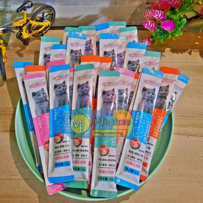 Mixi, Pelen, Urchin Creamy Cat Strips 15gr Cream Cat Snack exp 2026 ...