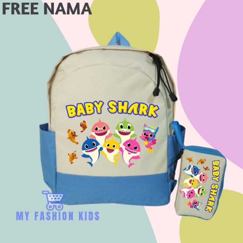 Custom School Backpack Backpack Baby Shark Unisex Image (Free Name ...