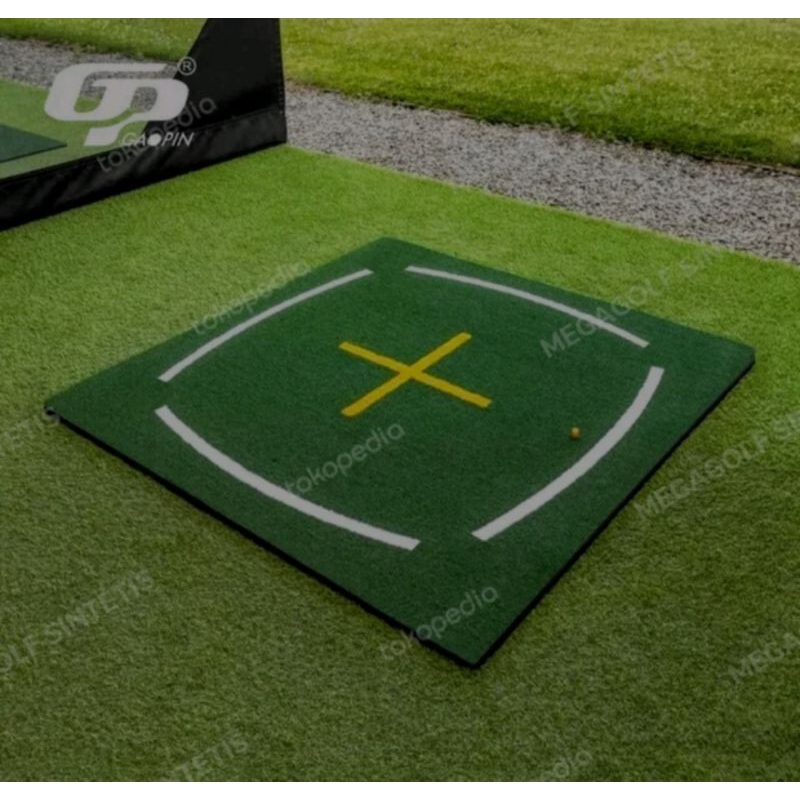 Driving Golf Mat / yellow auxiliary line golf hitting carpet | Shopee ...