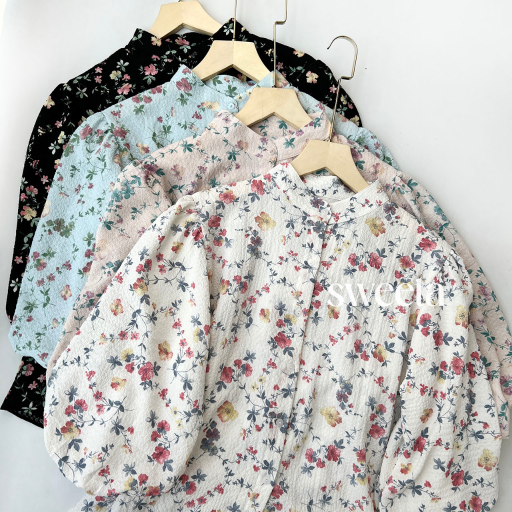 Sweeta | Balloon sleeves | Crinkle Airflow | Korea Style | Ld 120 cm ...