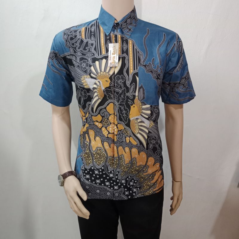 Hem batik manuk tarung Blue soft original arta batik super KODE 007 Men ...