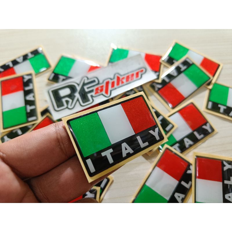 Italy Flag emblem sticker sticker sticker italy Flag Embossed sticker ...