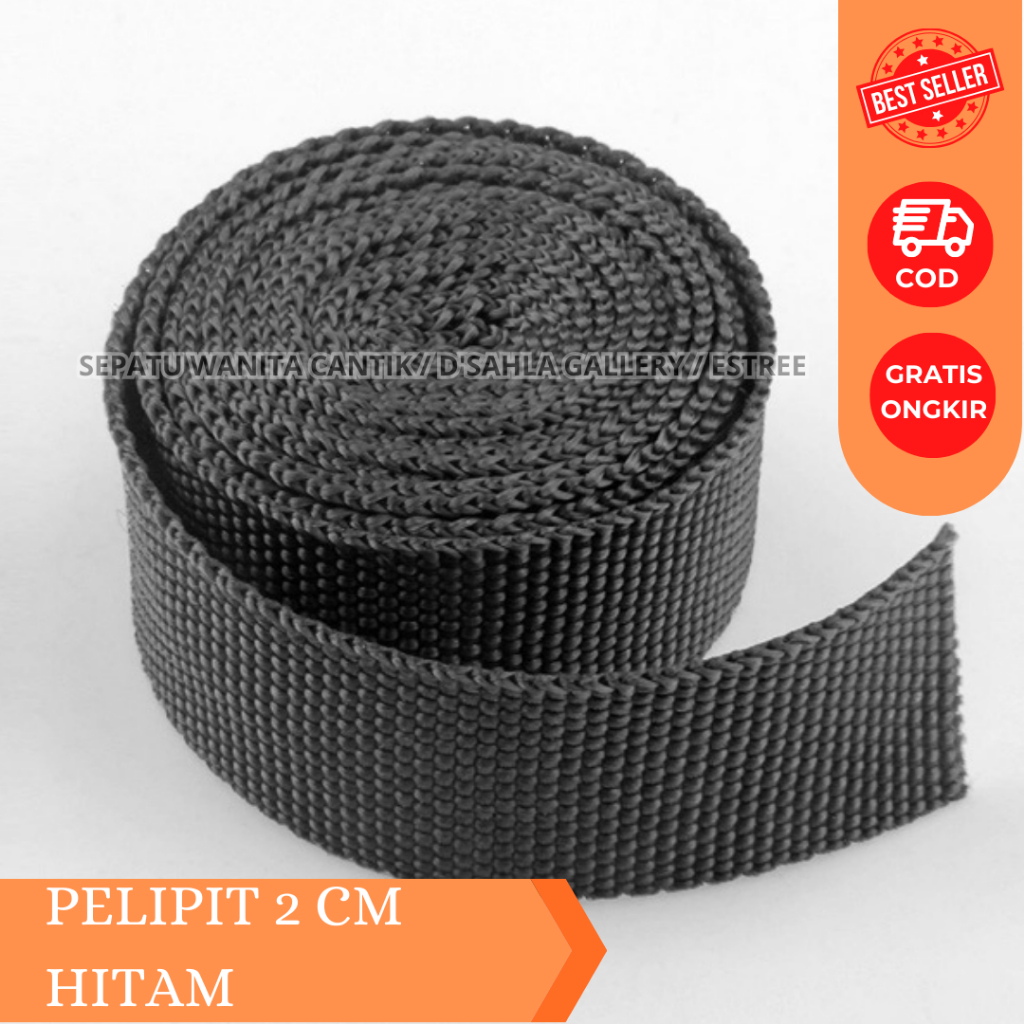 Bisban Fine Seam 2 cm Black Color Cover / Wrap Edge Stitching Webbing ...