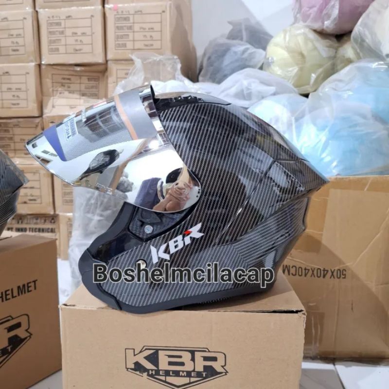 Kbr TT Course Helmet with Carbon Kevlar Single Visor Half Face SNI free ...