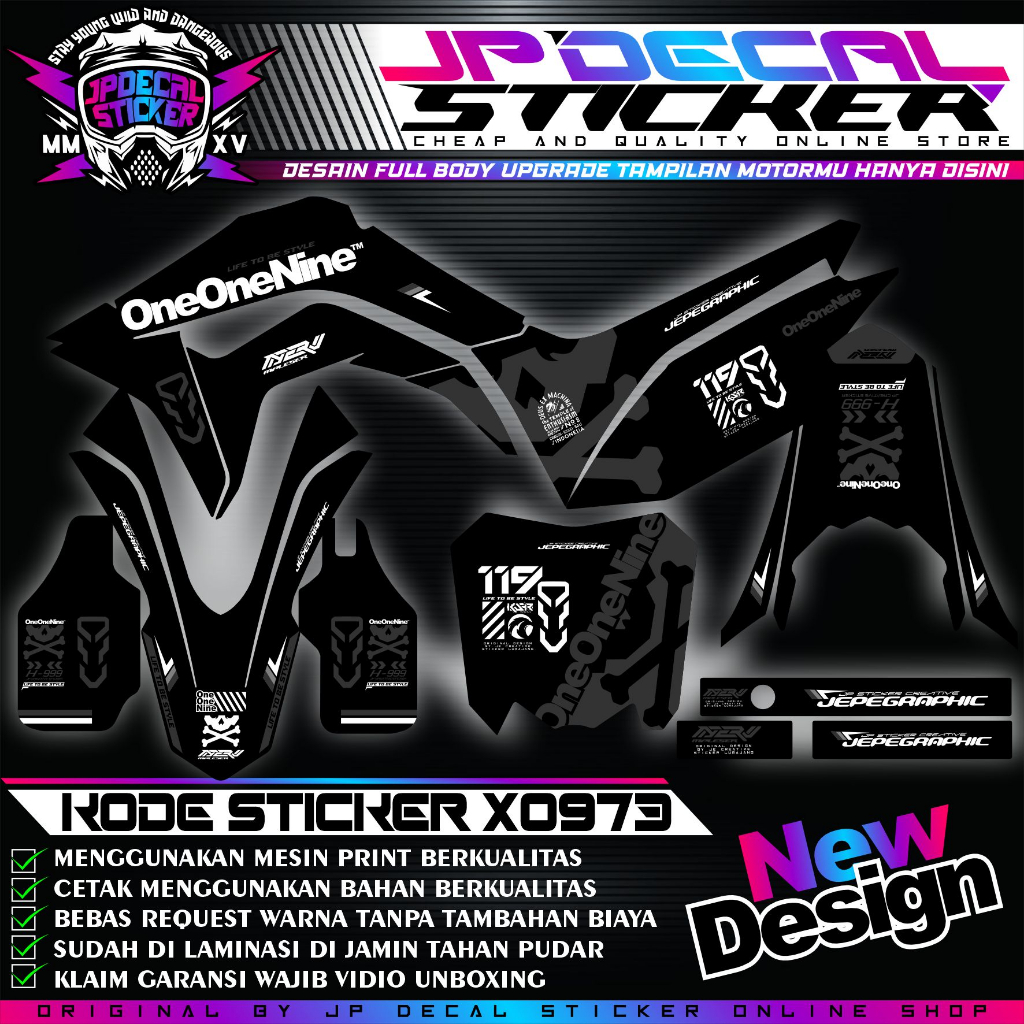Decal CRF SUPER GLOSSY PREMIUM - FULL BODY CUSTOM ONE ONE NINE | Shopee ...