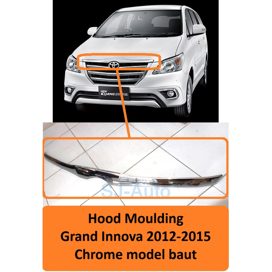 MESIN Hood Molding Grand Innova 2012-2015 Chrome Model Bolt Trim Hood ...