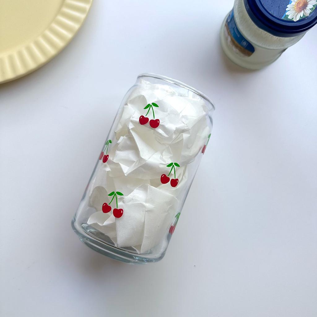 Aesthetic Glass Cup/Cute mini cherry Glass decal Sticker | Shopee Malaysia